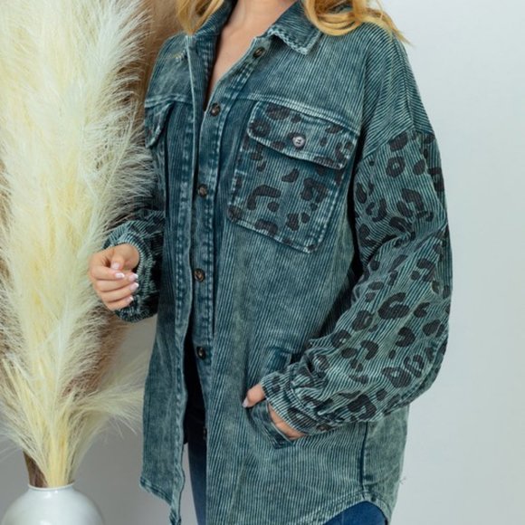 white birch | Tops | New White Birch Shacket Shirt Animal Print ...